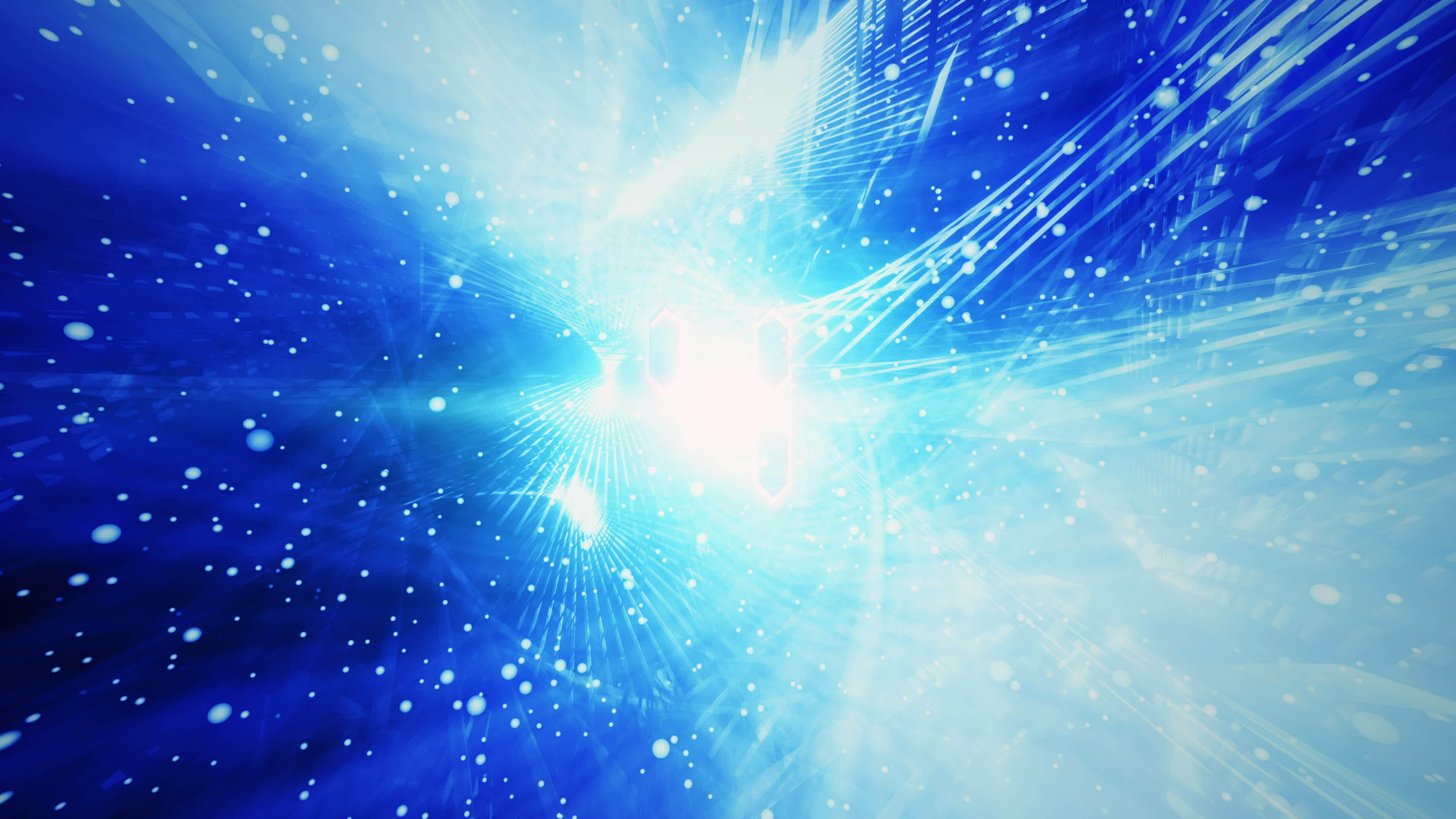 Five Seconds Countdown Timer With Abstract Blue Digital Technology