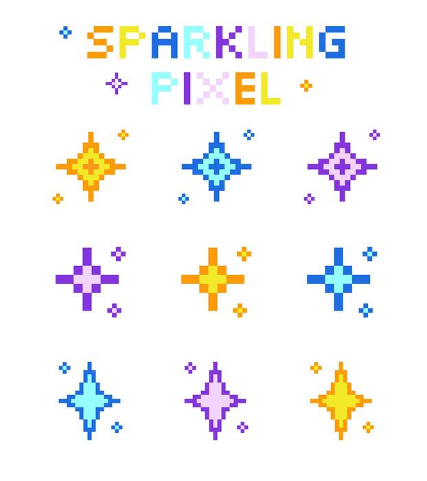 Pixel Sparkle Vector Art, Icons, and Graphics for Free Download