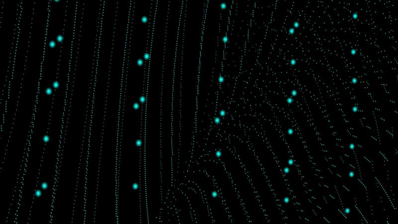Abstract Digital Particle Wave And Lights Background Digital Particle Cyber Or Technology