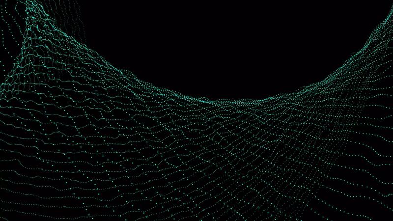 Abstract Digital Particle Wave And Lights Background Digital Particle Cyber Or Technology