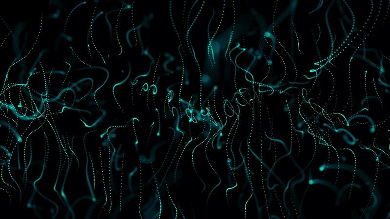 Abstract Digital Particle Wave And Lights Background Digital Particle Cyber Or Technology