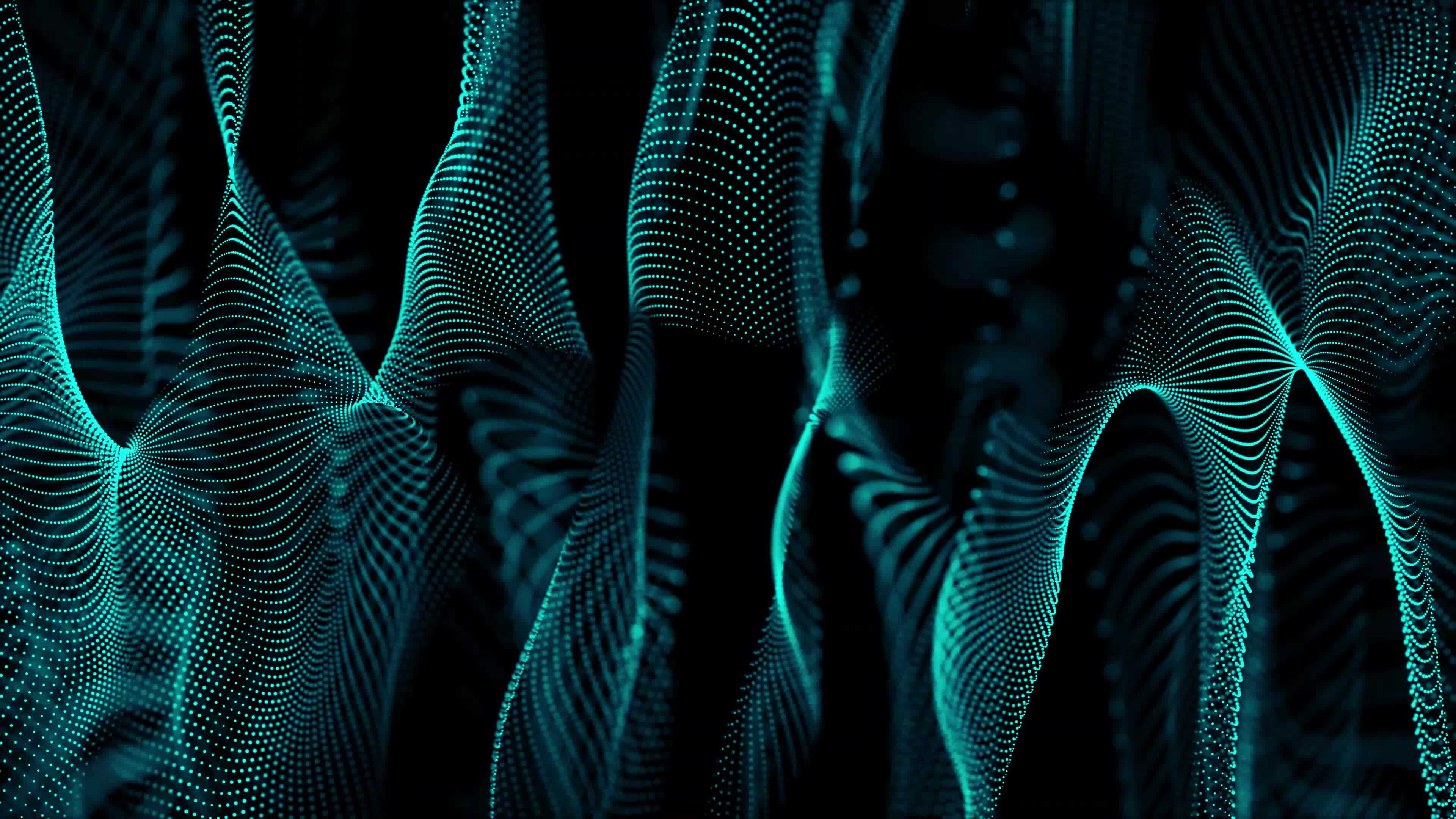 Abstract Digital Particle Wave And Lights Background Digital Particle Cyber Or Technology
