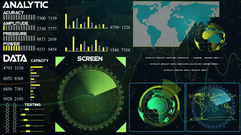 Searching radar HUD screen animation, Digital technology radar screen animated 25457681 Stock ...