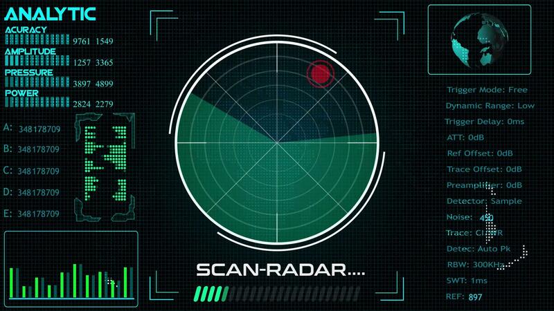 Searching radar HUD screen animation, Digital technology radar screen animated 25457685 Stock ...