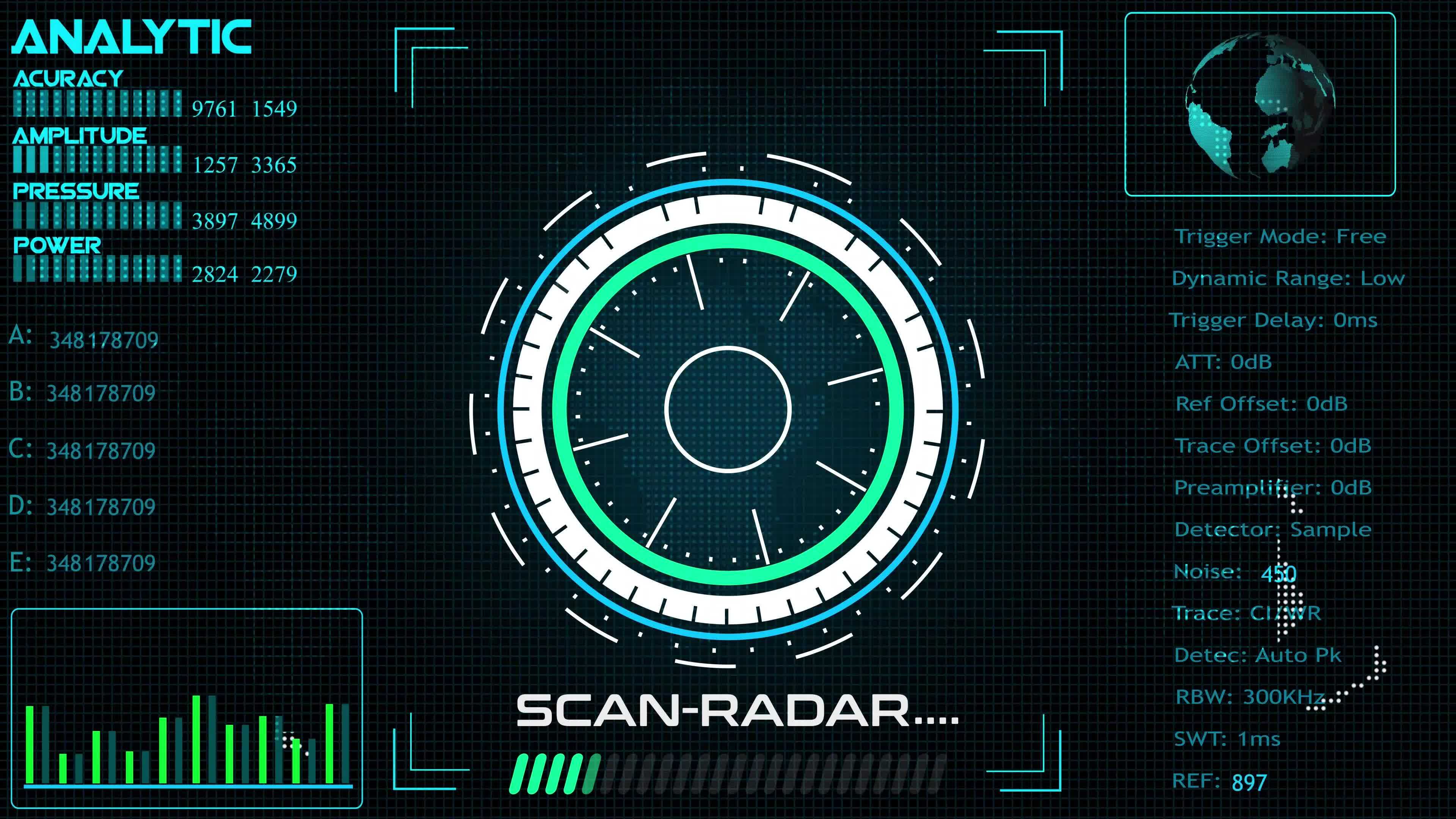 Searching radar HUD screen animation, Digital technology radar screen animated 25457690 Stock ...