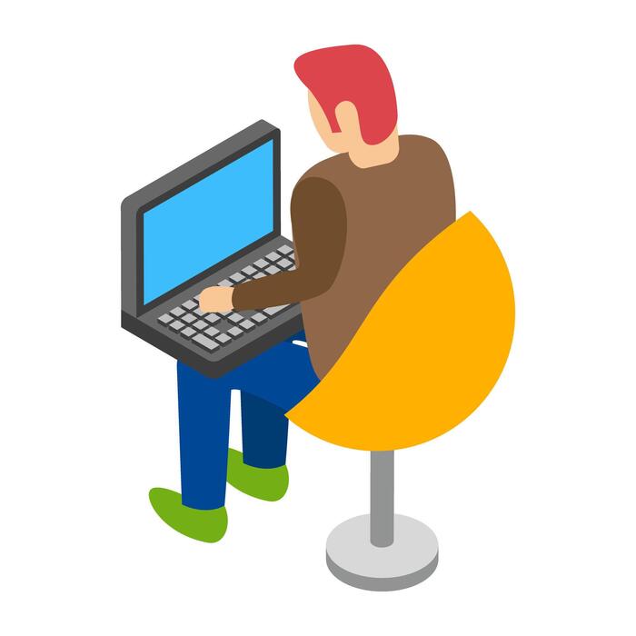 Person Using Computer Vector Art, Icons, and Graphics for Free Download