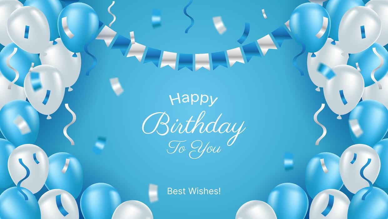 Happy Birthday Blue Background Vector Art, Icons, and Graphics for Free Download
