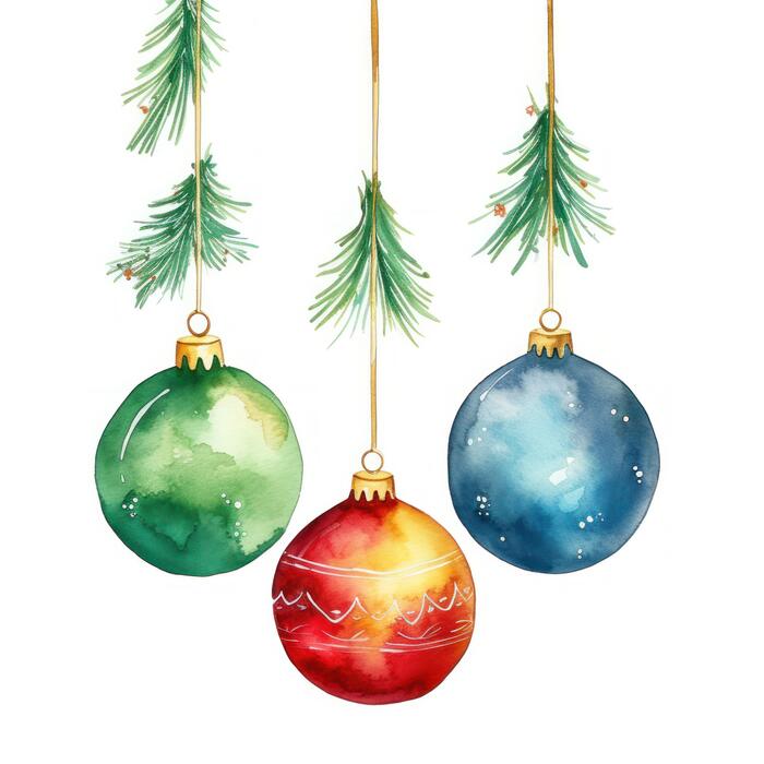 Watercolor Christmas Ornament Stock Photos, Images and Backgrounds for ...