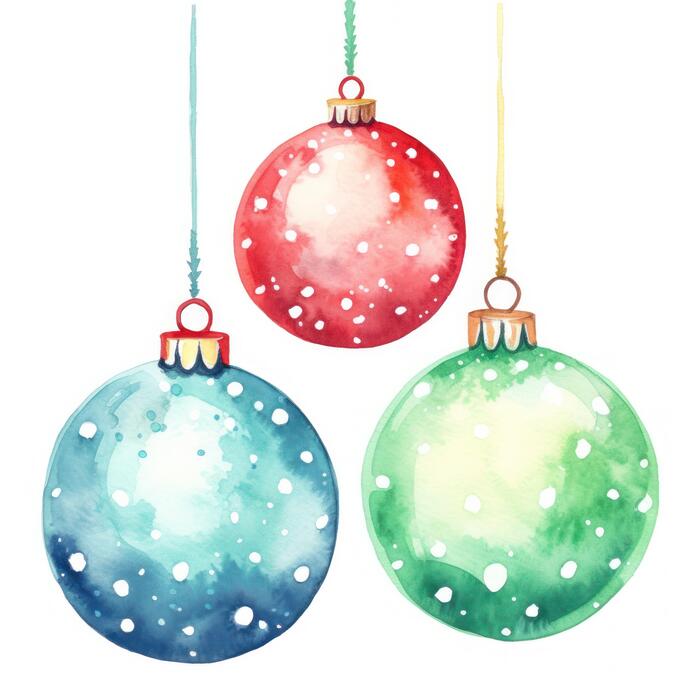 Watercolor Christmas Ornament Stock Photos, Images and Backgrounds for ...