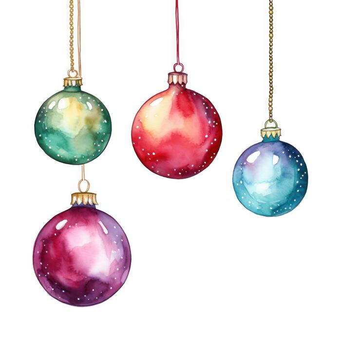 Watercolor Christmas Ornament Stock Photos, Images and Backgrounds for ...