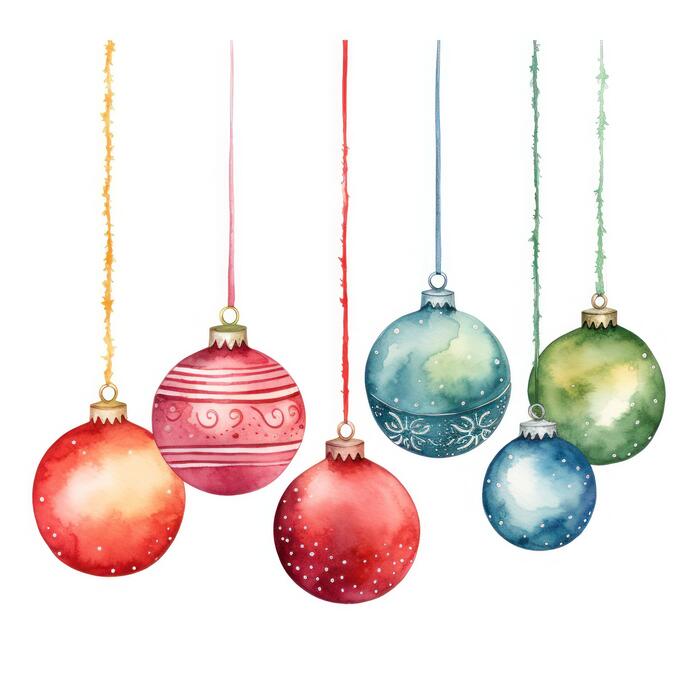Watercolor Christmas Ornament Stock Photos, Images and Backgrounds for ...