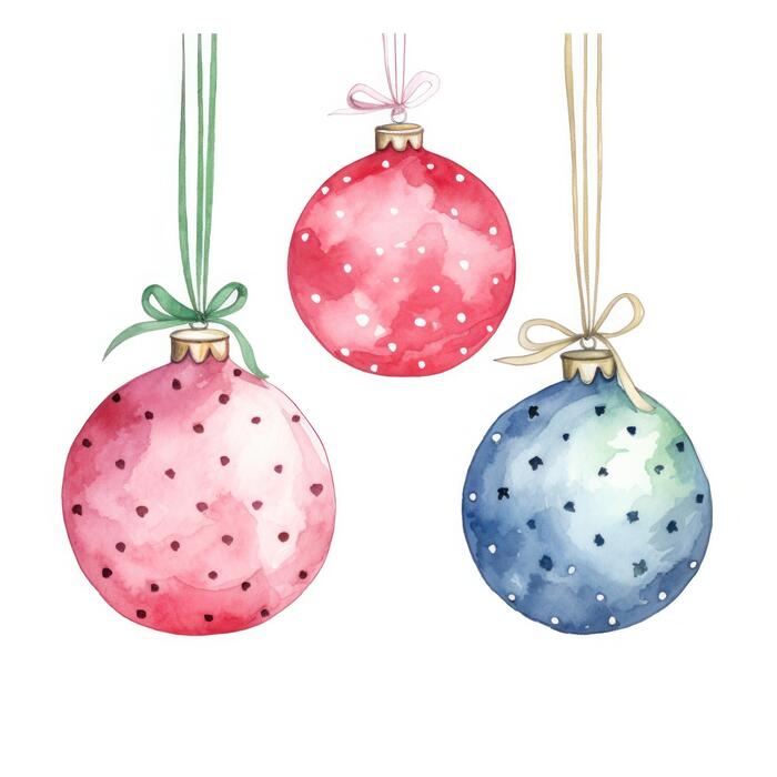 Watercolor Christmas Ornament Stock Photos, Images and Backgrounds for ...
