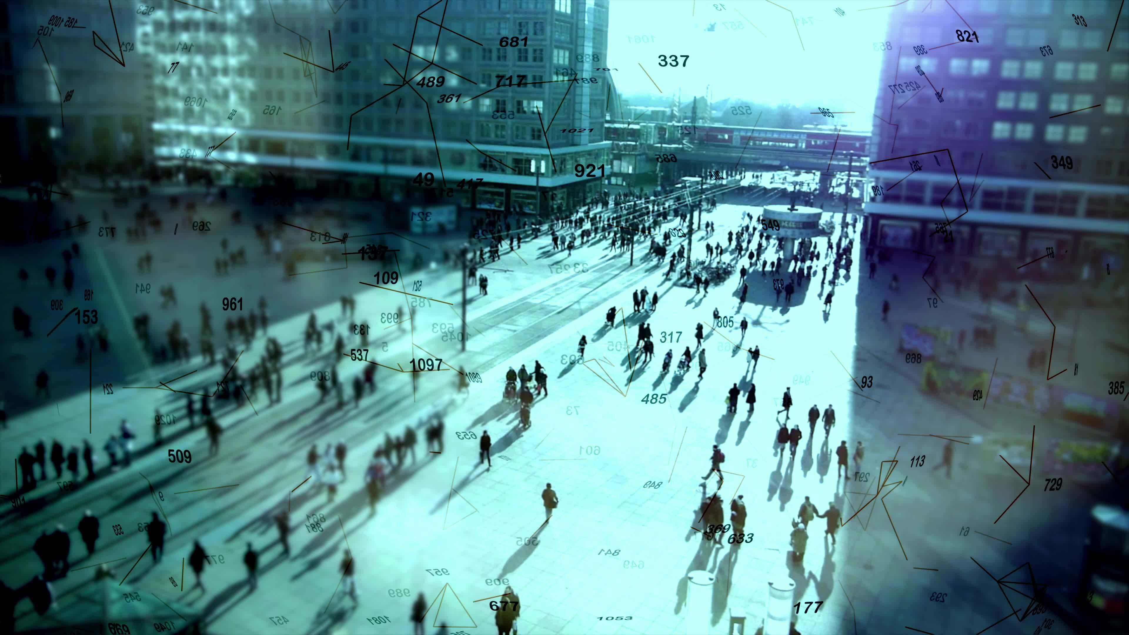 Collecting Personal Data Of People Walking In The City 25562229 Stock Video At Vecteezy