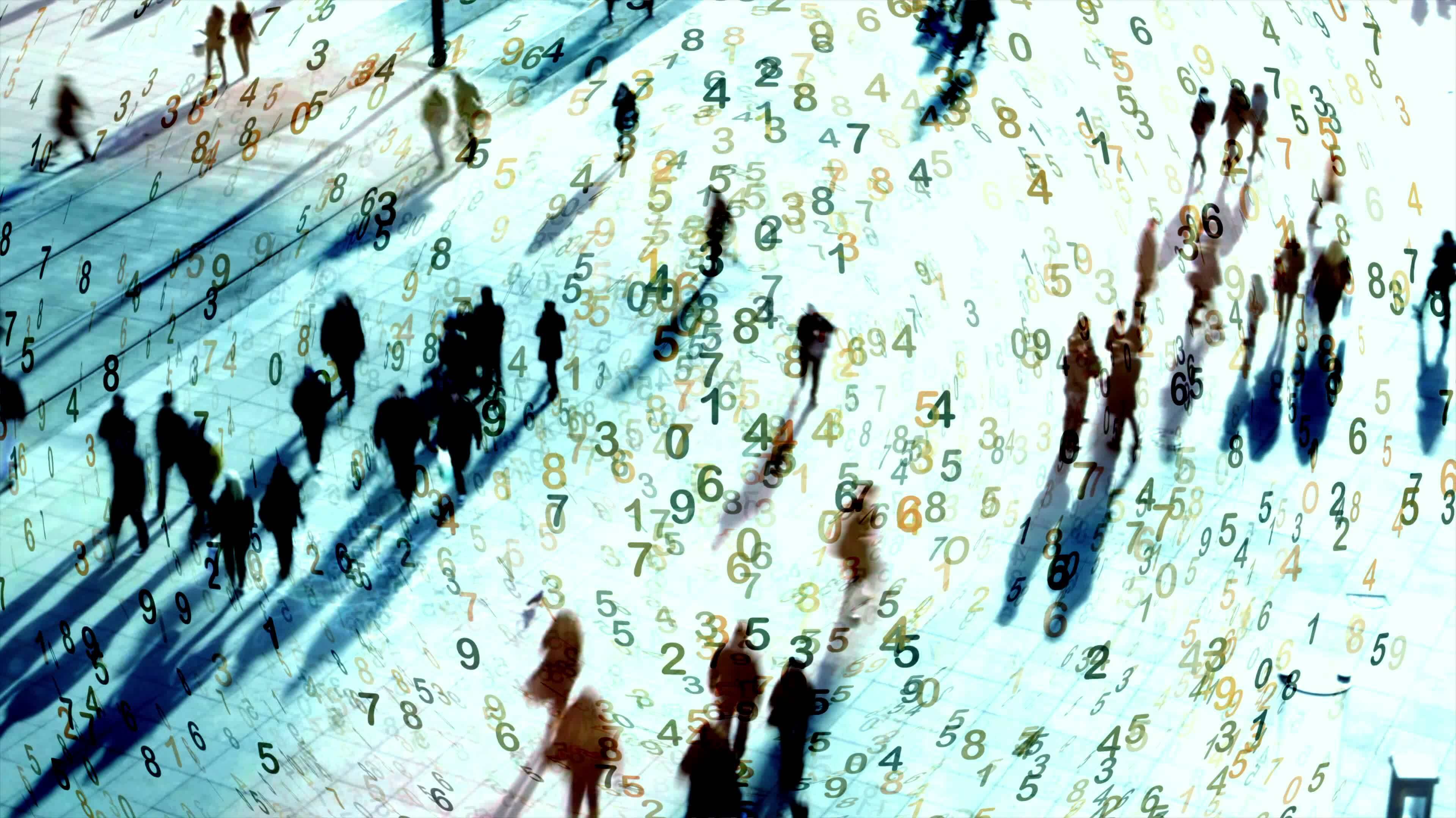 Computer Surveillance Monitoring System Collecting Personal Data Of People Walking On Crowded