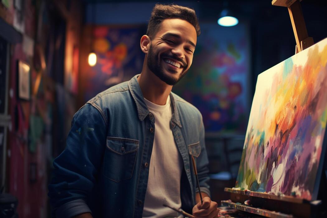 Happy Artist Stock Photos, Images and Backgrounds for Free Download