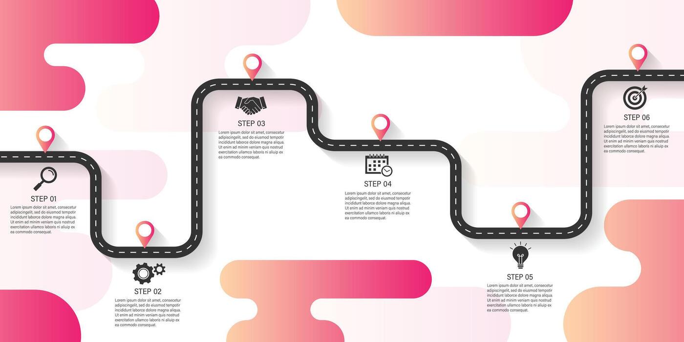 Road Map Infographic Vector Art, Icons, and Graphics for Free Download