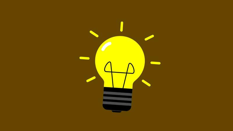 animated illustration of a big lamp, great to use for content about business, etc. 25744311 ...