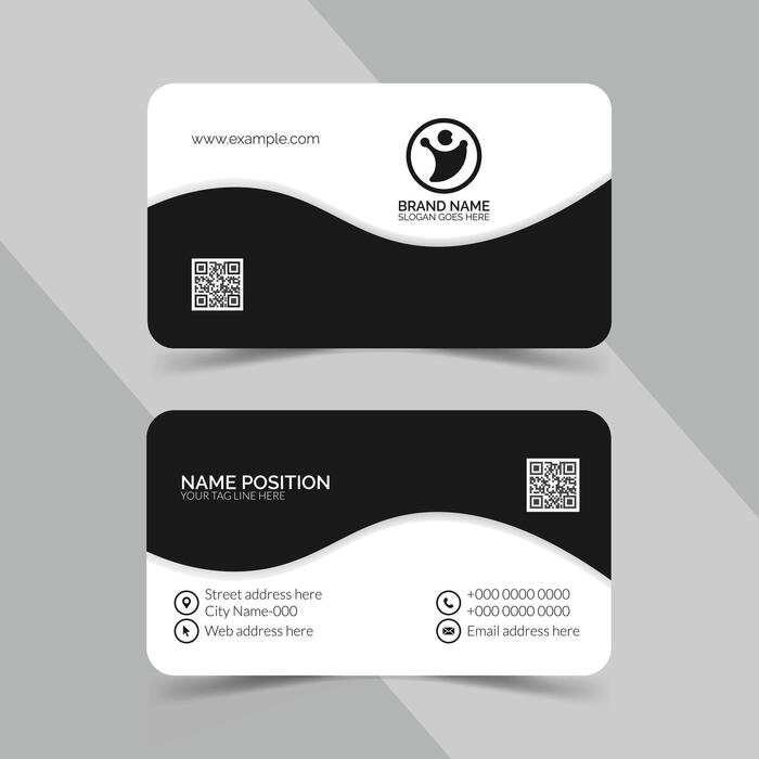 Black And White Business Card Vector Art, Icons, and Graphics for Free ...