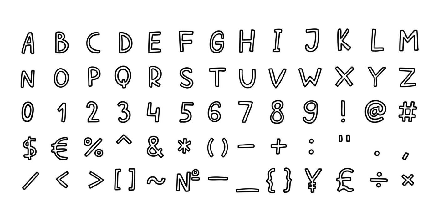 Doodle Font Vector Art, Icons, and Graphics for Free Download