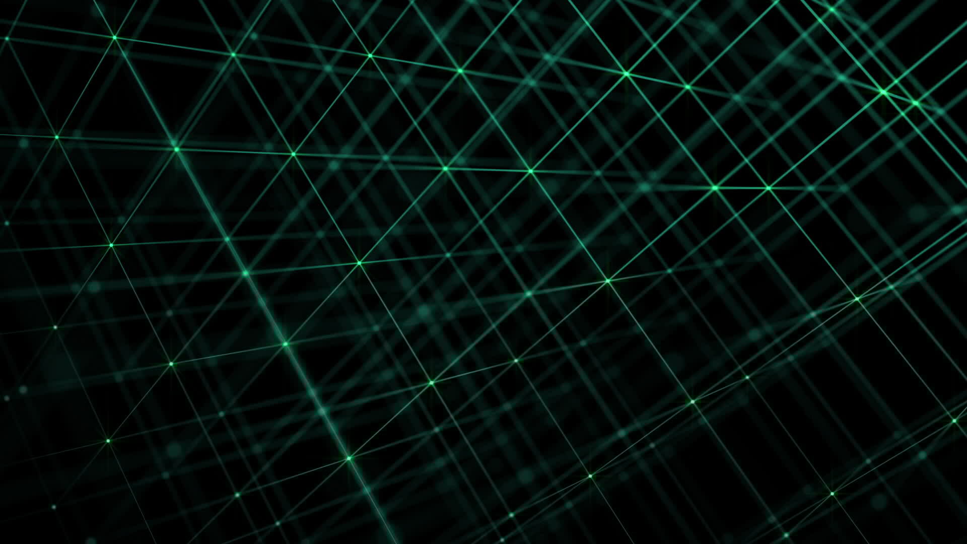 A glowing green cubic grid of digital data nodes and flashing ... A glowing green cubic grid of digital data nodes and flashing ...