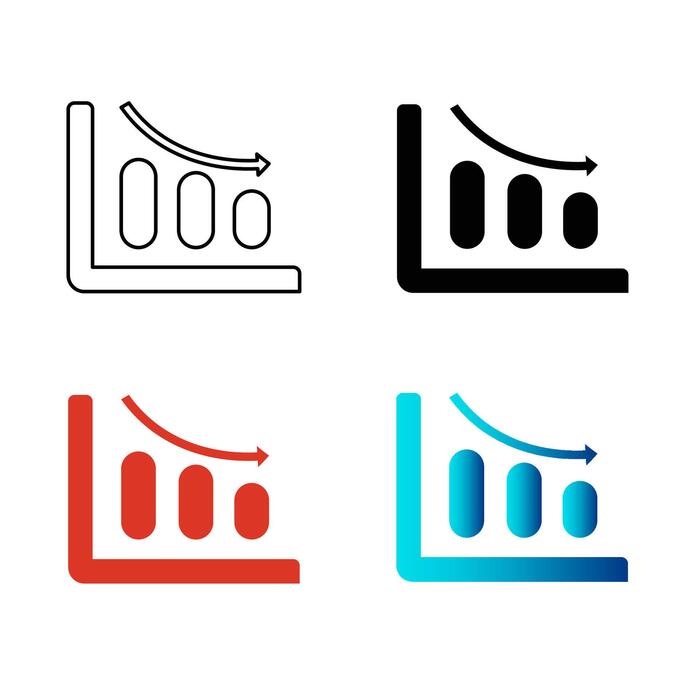 Decreasing Graph Vector Art, Icons, and Graphics for Free Download