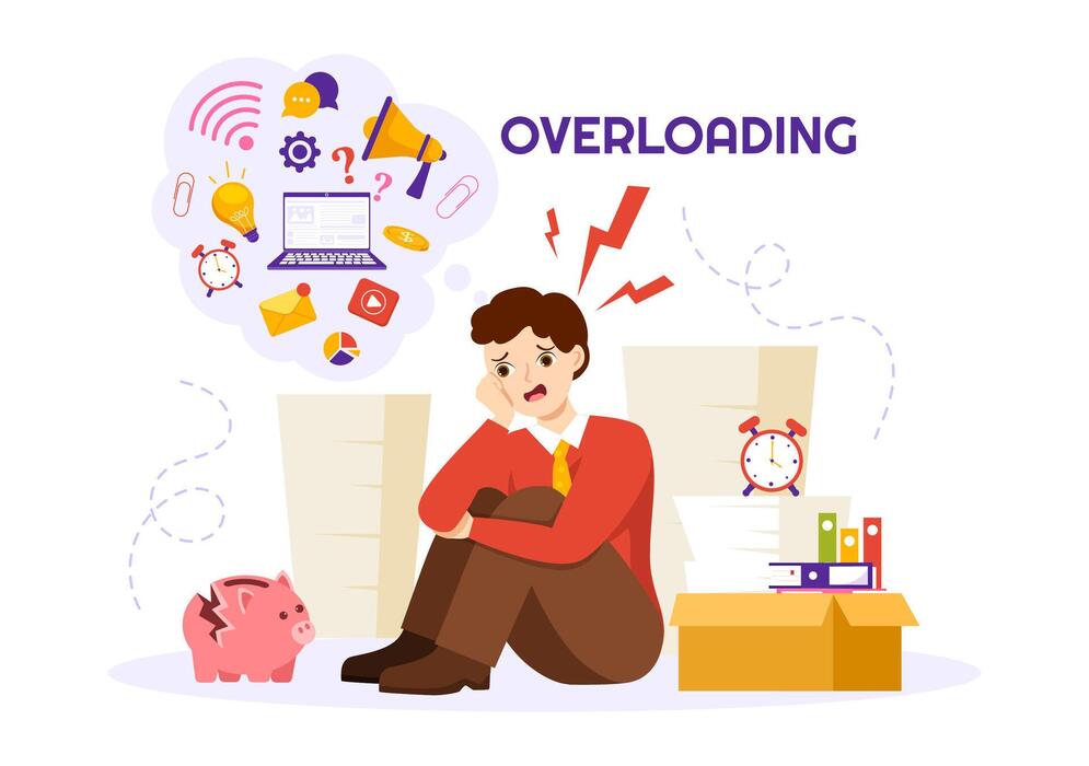 Work Overload Vector Art, Icons, and Graphics for Free Download