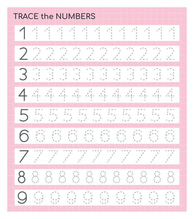 Number Tracing 1 100 Vector Art, Icons, and Graphics for Free Download