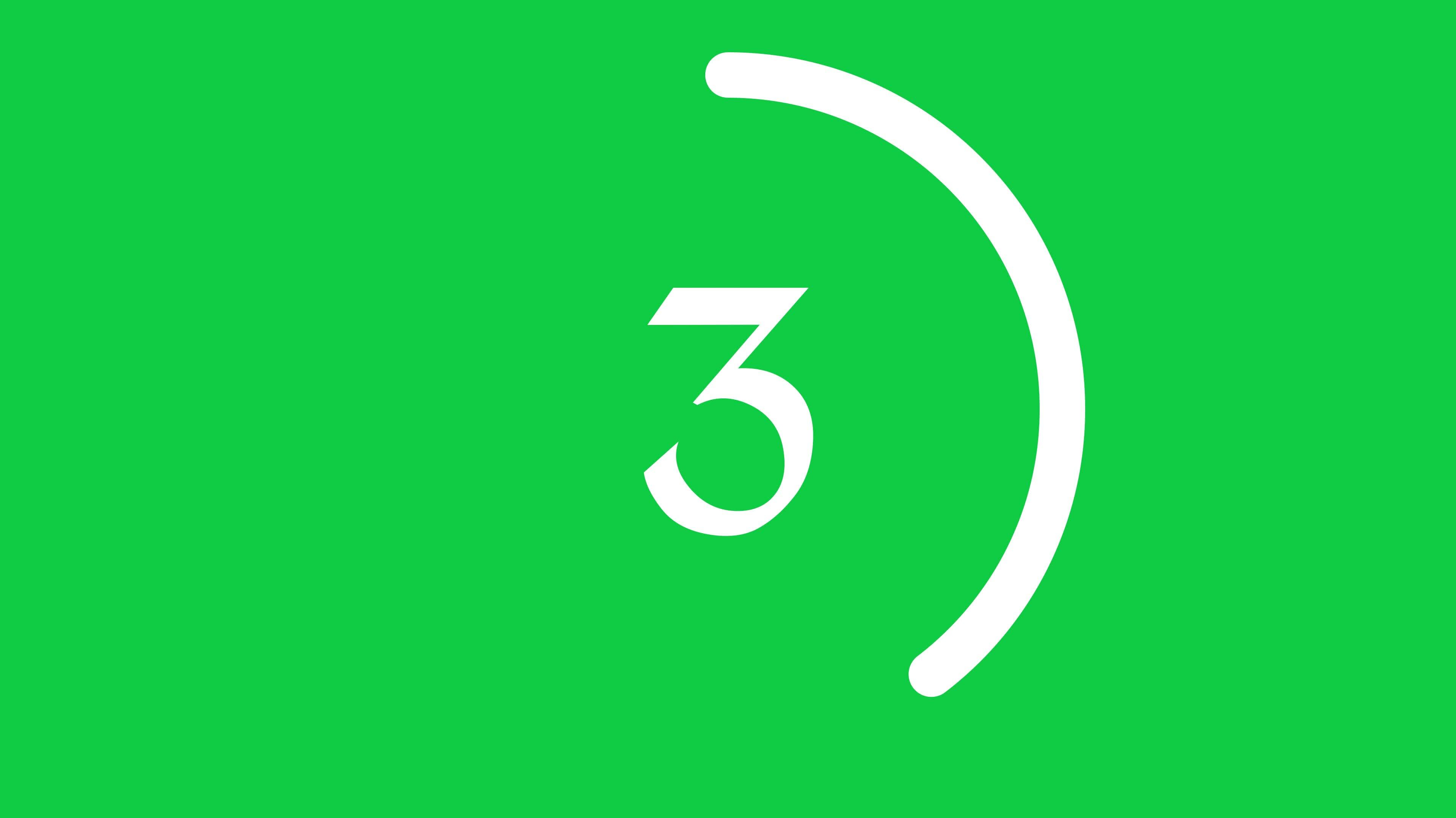 5 Seconds Timer Animation With Elapsed Circle Effect In Green Screen