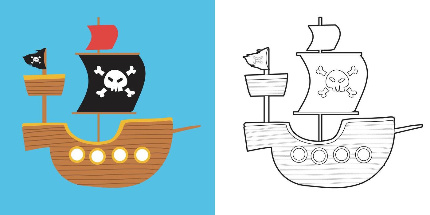 Pirate Ship Outline Vector Art Icons And Graphics For Free Download