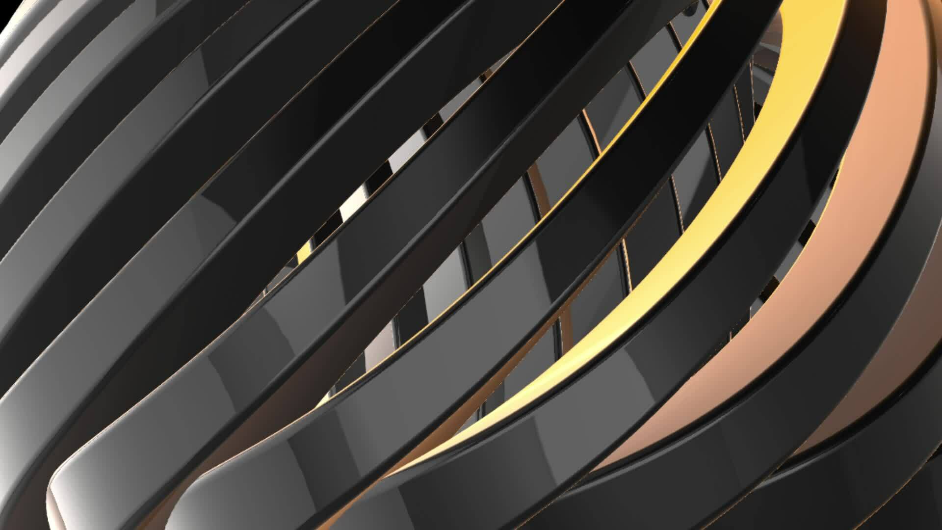 Abstract Rotating Spherical Object With Many Stripes On An Animated Background 26234018 Stock