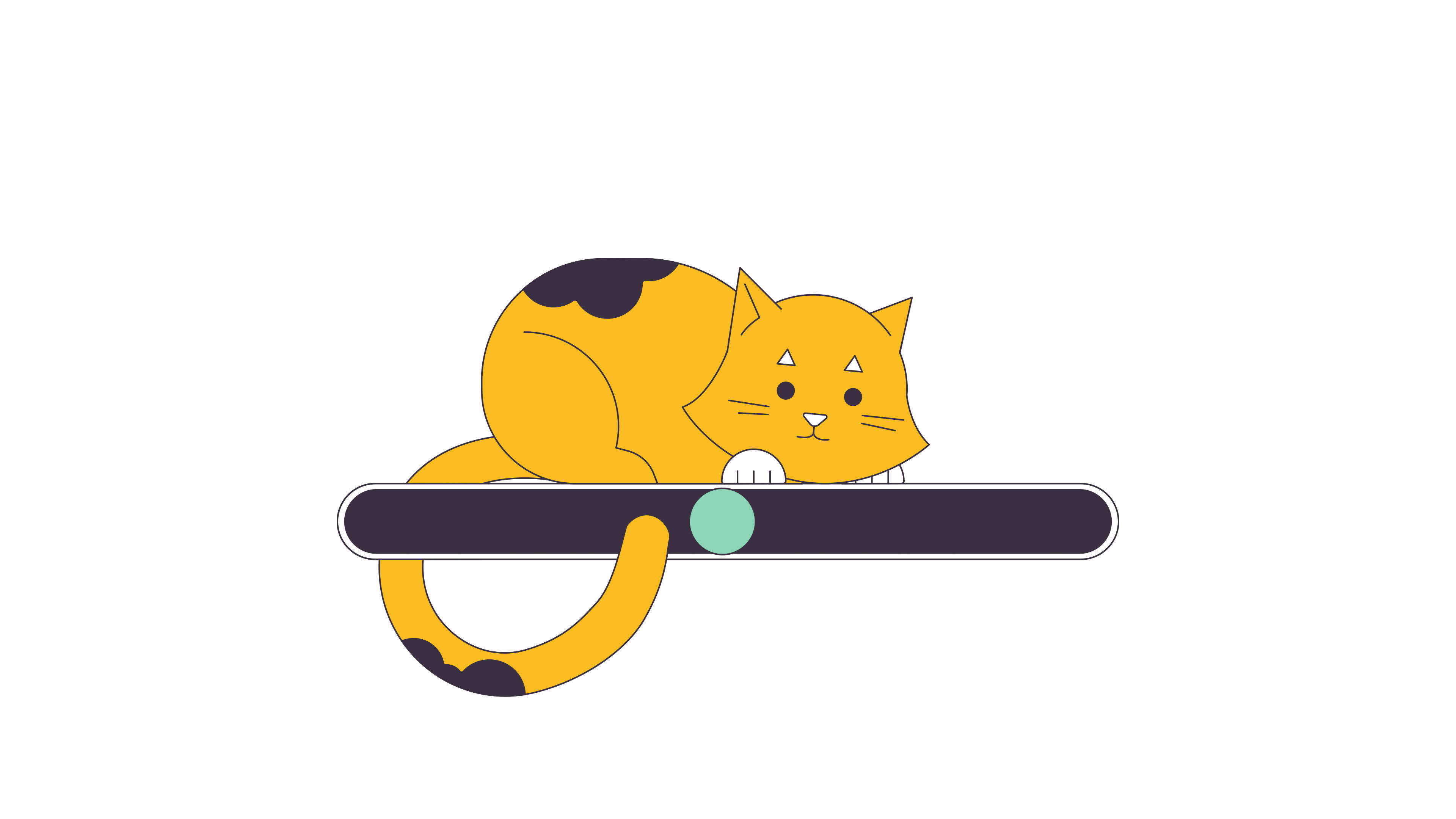 Cute cat watching line 2D loading bar animation. Volume slider. Wagging ... Cute cat watching line 2D loading bar animation. Volume slider. Wagging ...
