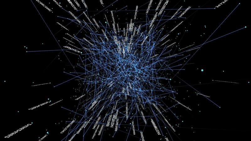 Abstract Virtual Particles Data Numbers Network Background 26395612 ...