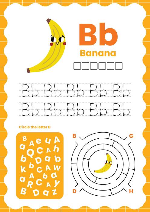 Letter B Tracing Vector Art, Icons, and Graphics for Free Download