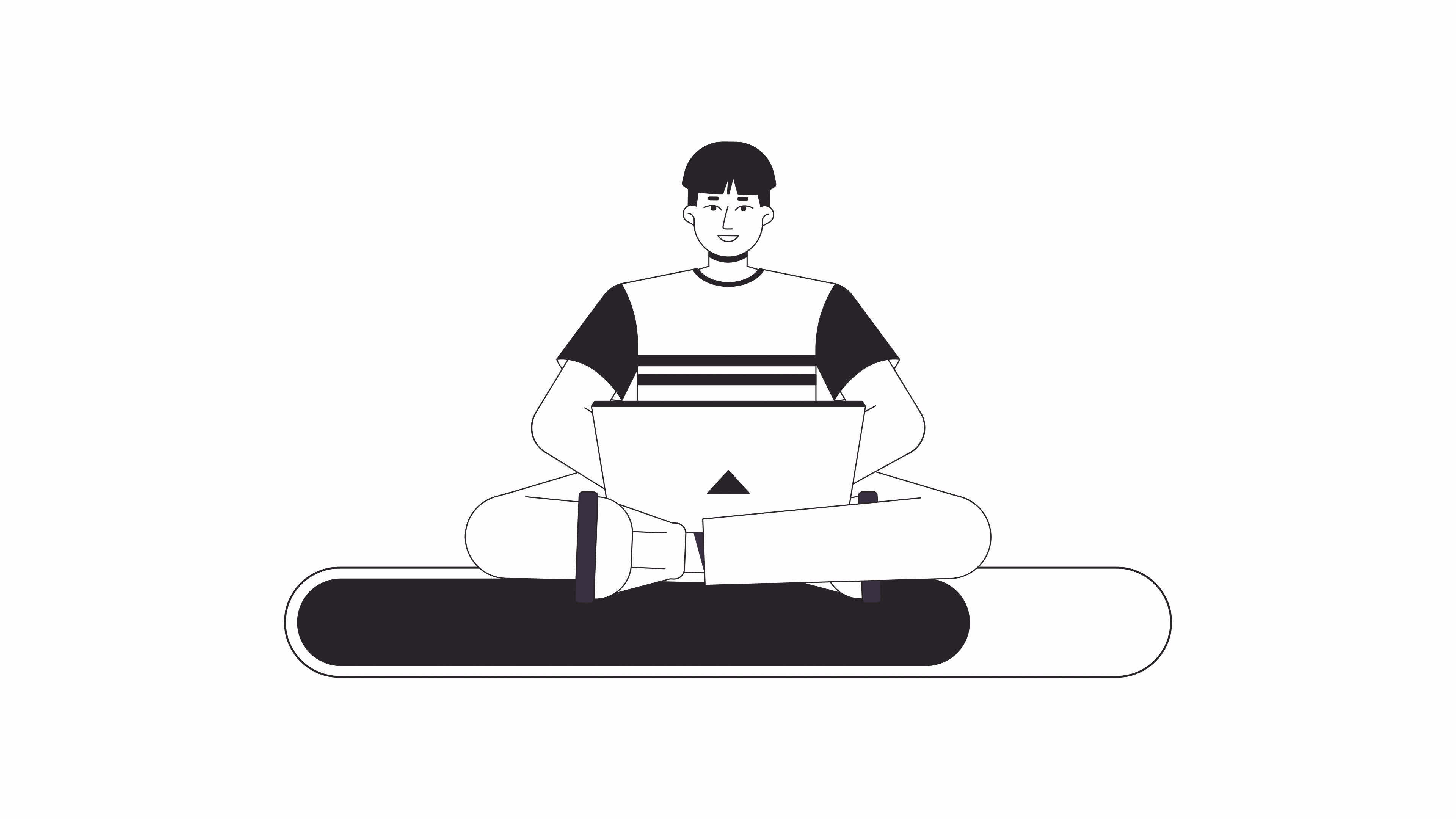 Programmer Working Bw Loading Bar Animation It Developer Coding On Laptop Outline 2d Cartoon