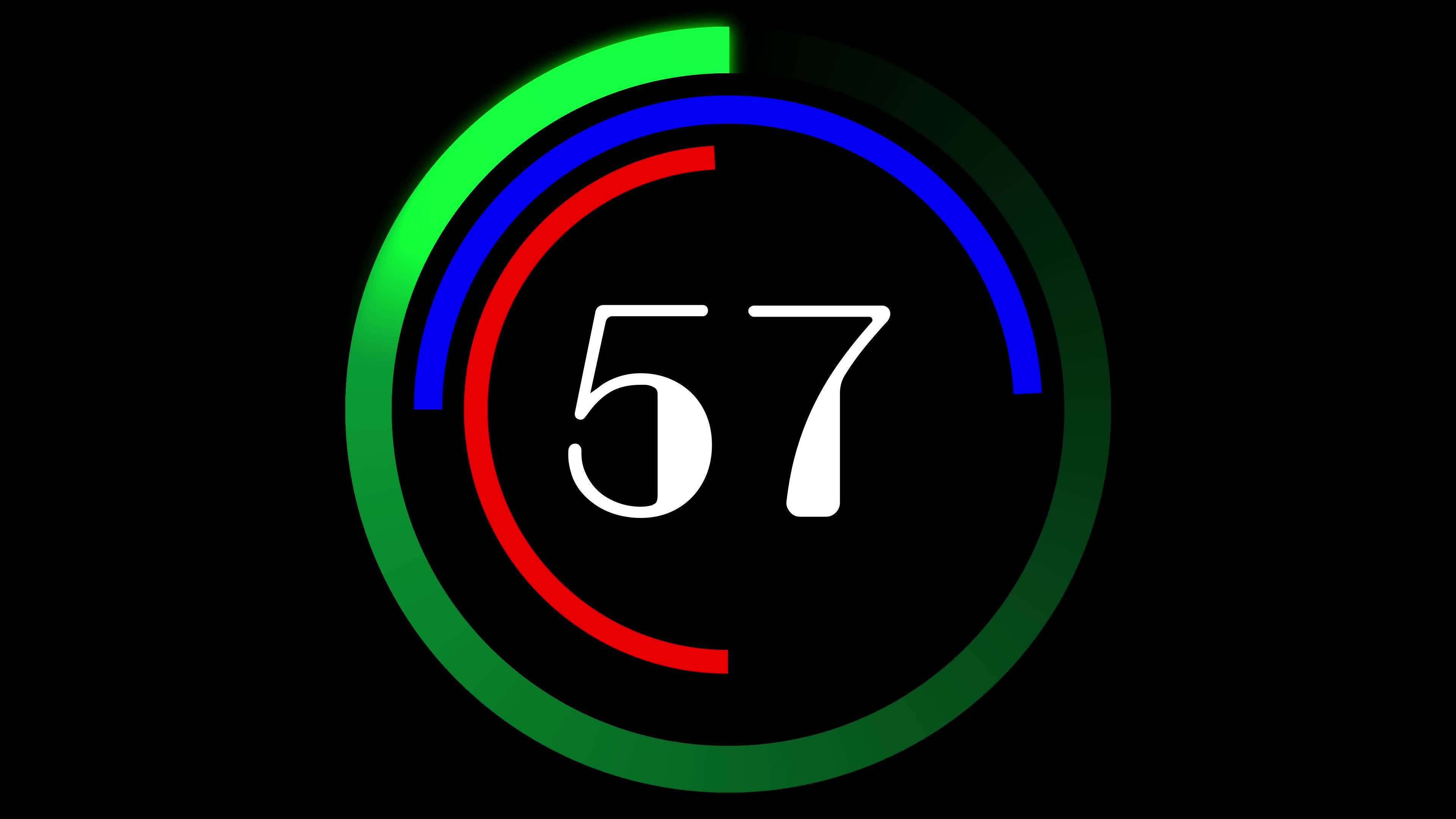 1 Minute Countdown Timer With Loading Circle Effect In Black Background