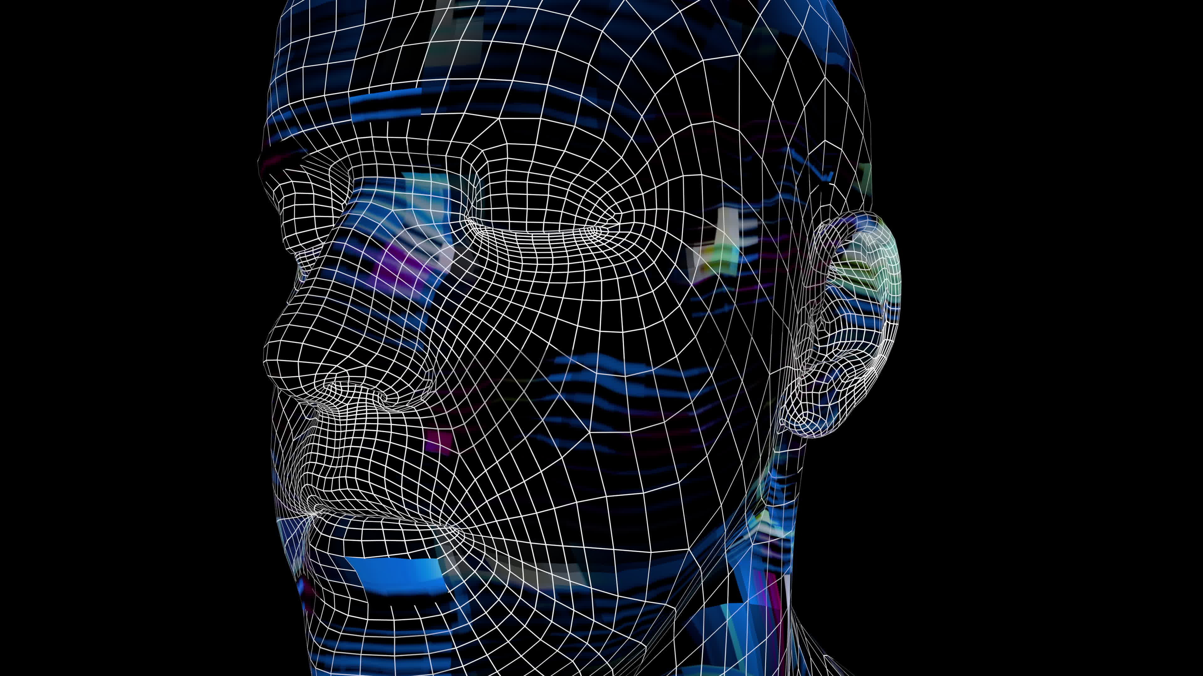 Futuristic Facial Recognition 3d Animated Head Loop 26483849 Stock