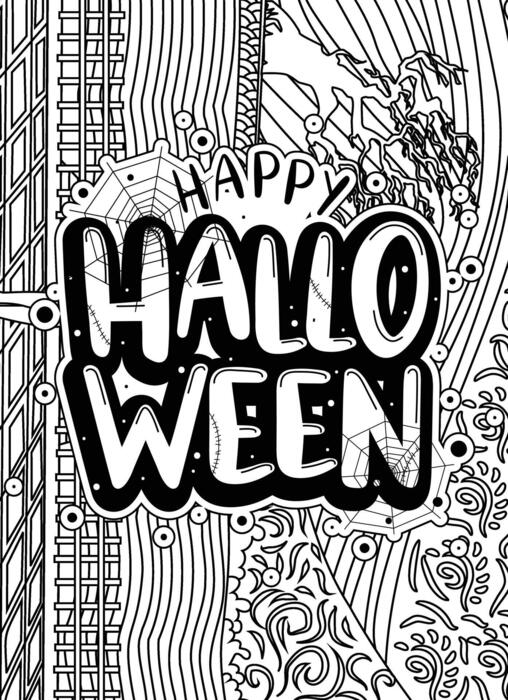 Halloween Coloring Book Cover Vector Art, Icons, and Graphics for Free ...