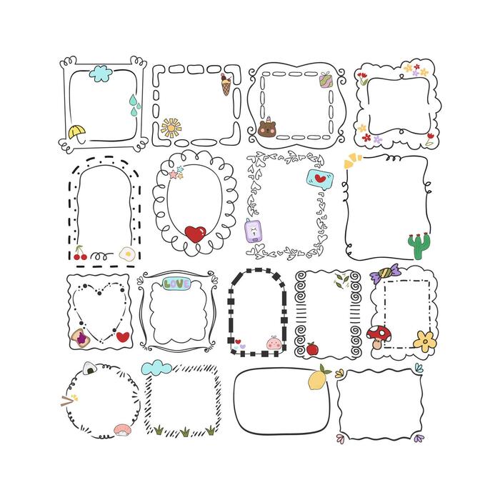 Cute Doodle Frames Vector Art, Icons, and Graphics for Free Download