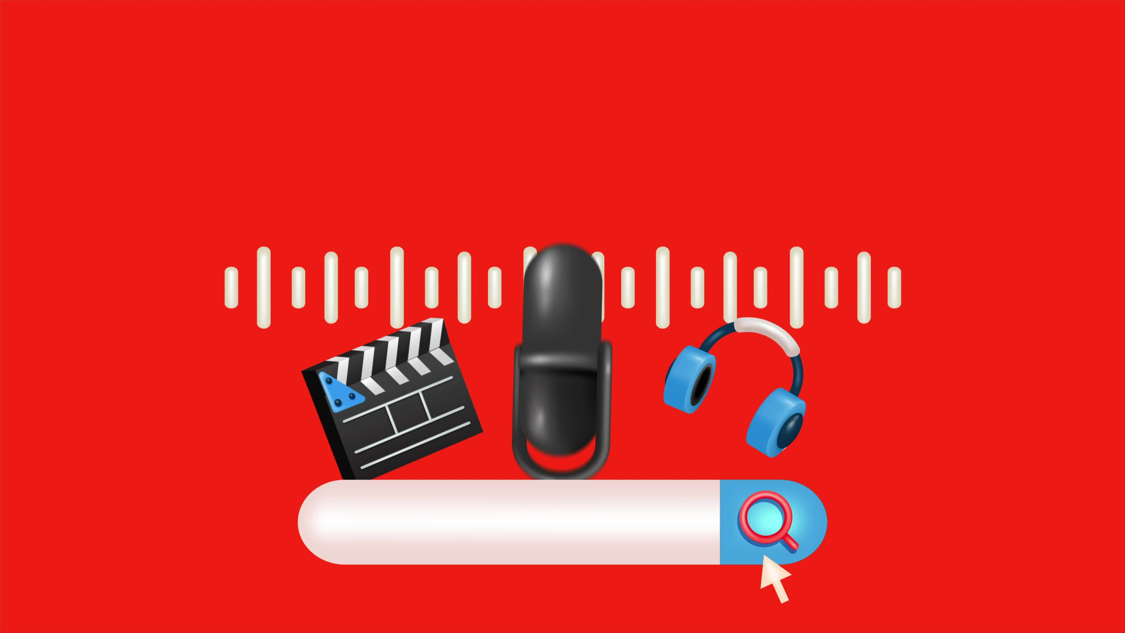Search Bar Podcast Concept Animated Video Opening Composition Of