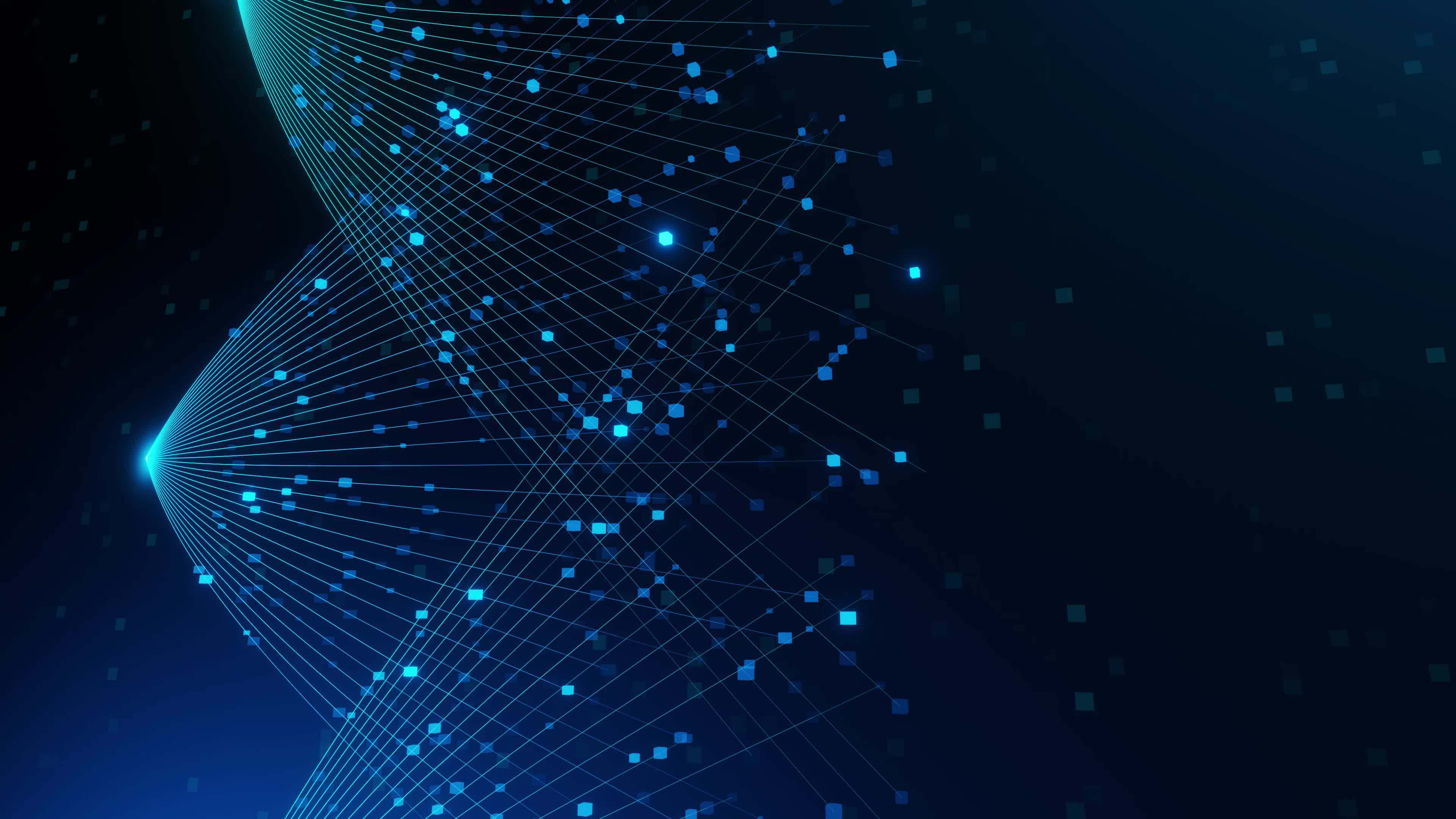 Big Data Technology Data Flow Concept Neural Network Animation For Artificial Intelligence