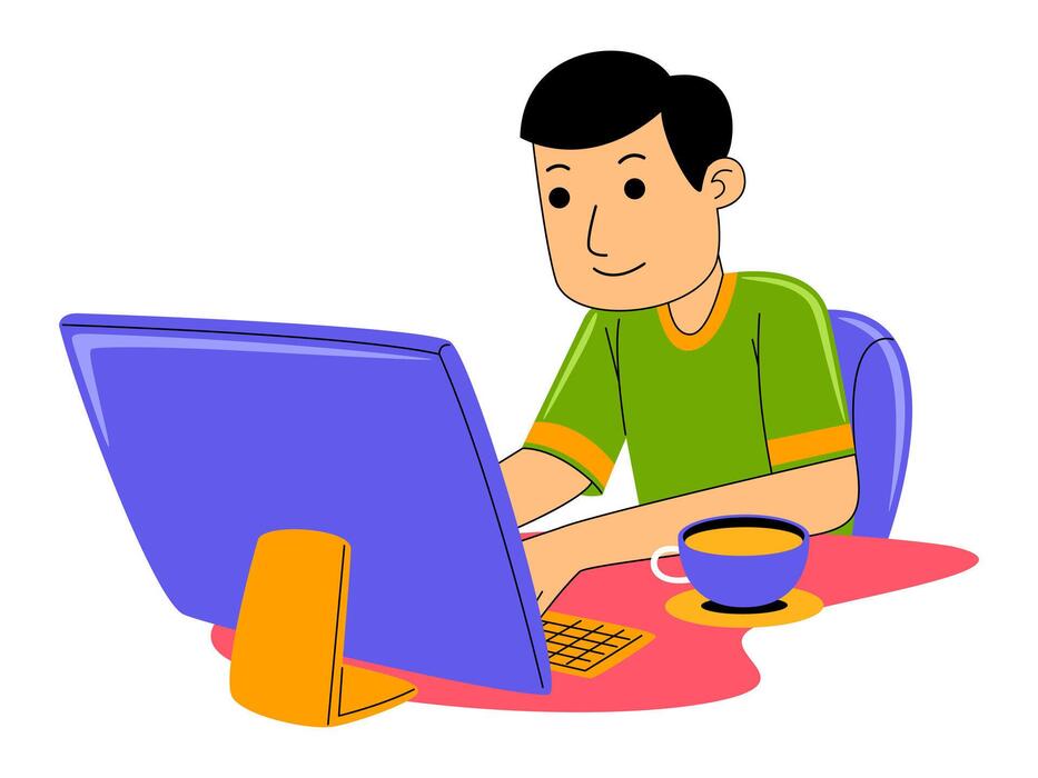 Person Using Computer Vector Art, Icons, and Graphics for Free Download