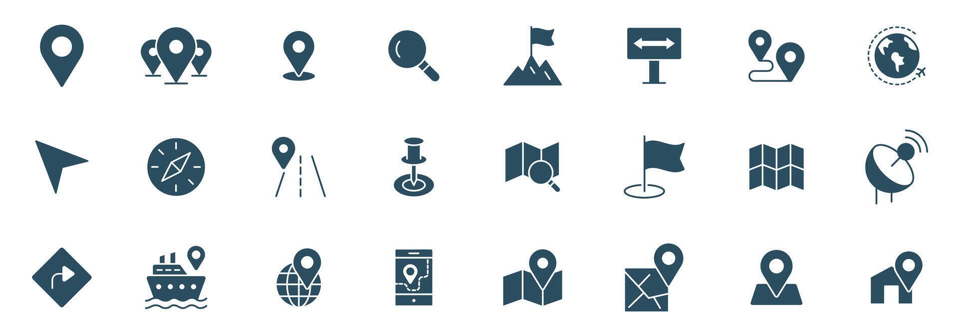Map Icon Set Vector Art, Icons, and Graphics for Free Download