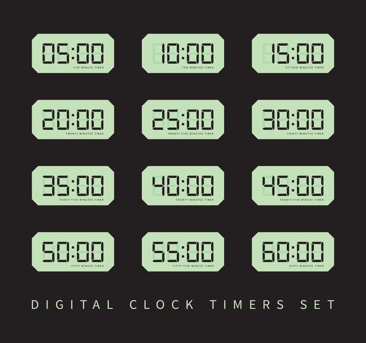 Digital Clock Numbers Vector Art, Icons, and Graphics for Free Download