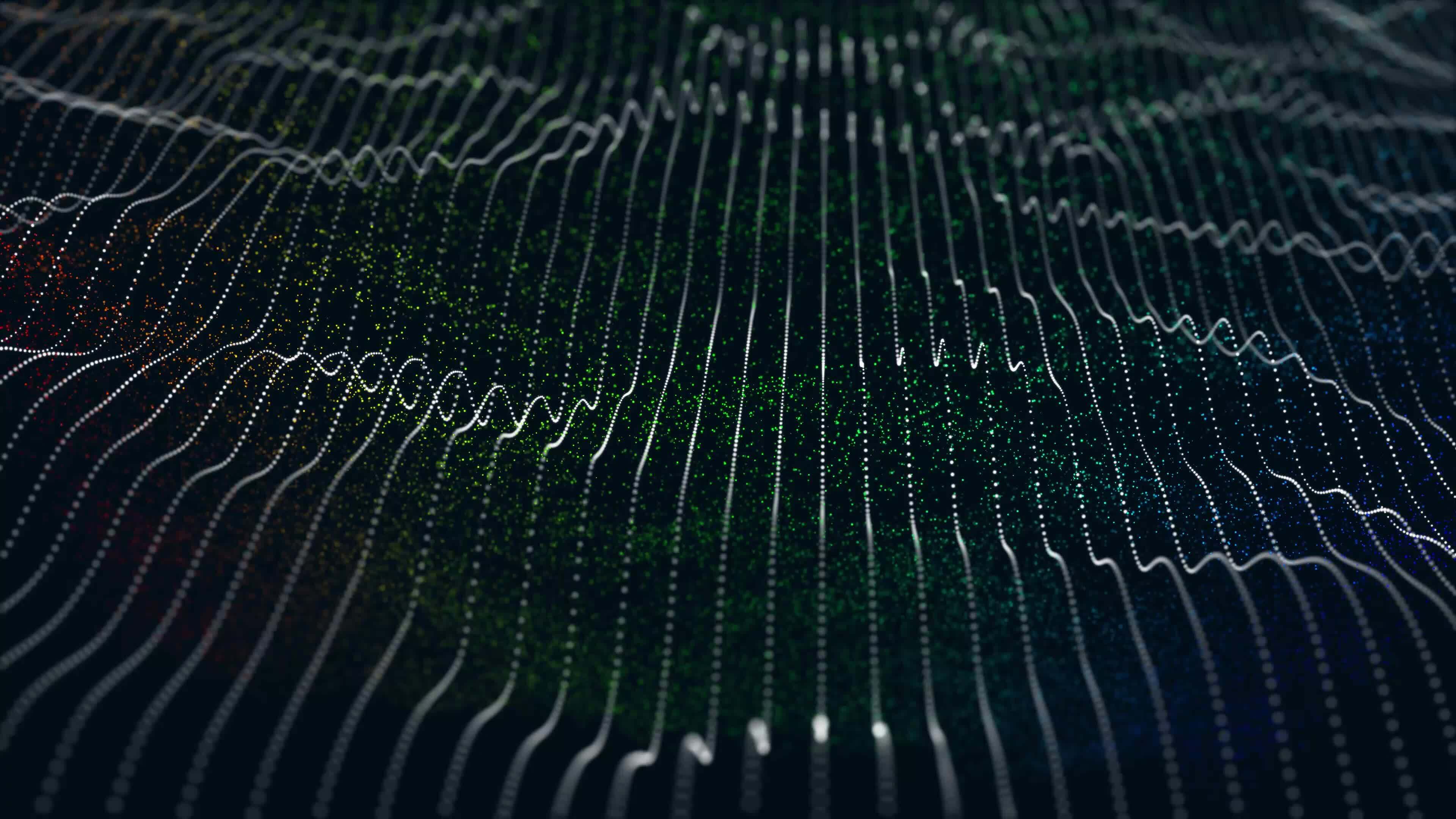 Abstract Dynamic Particle Wave Of Lines Futuristic Glowing Particle