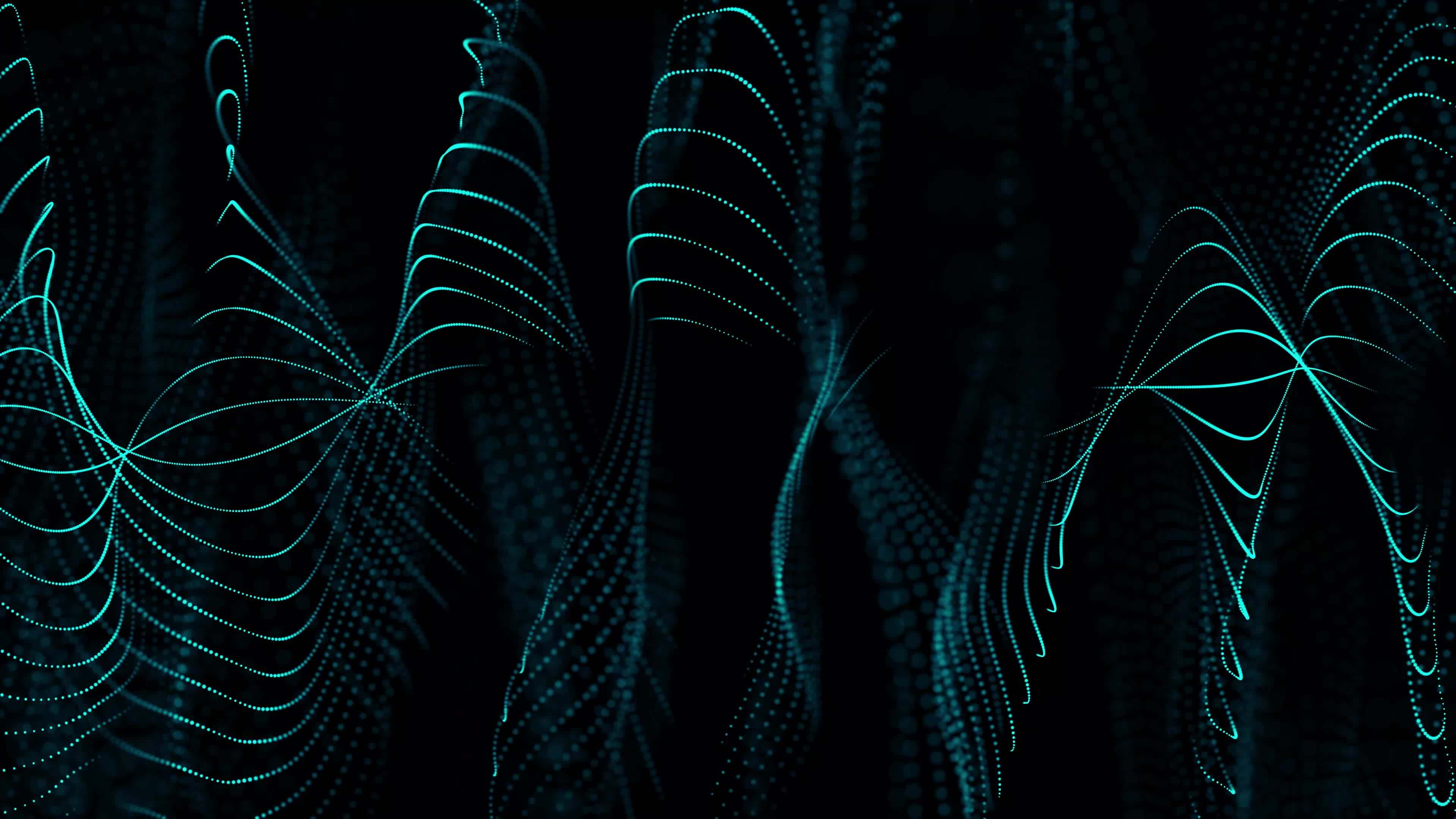 Abstract Dynamic Particle Wave Of Lines Futuristic Glowing Particle