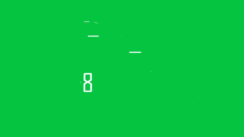 White glitch error effect animation with random number Digit isolated on green screen background ...