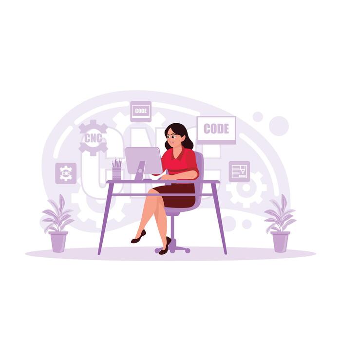 Female Coder Vector Art, Icons, and Graphics for Free Download