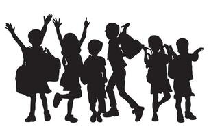 School Children Silhouette