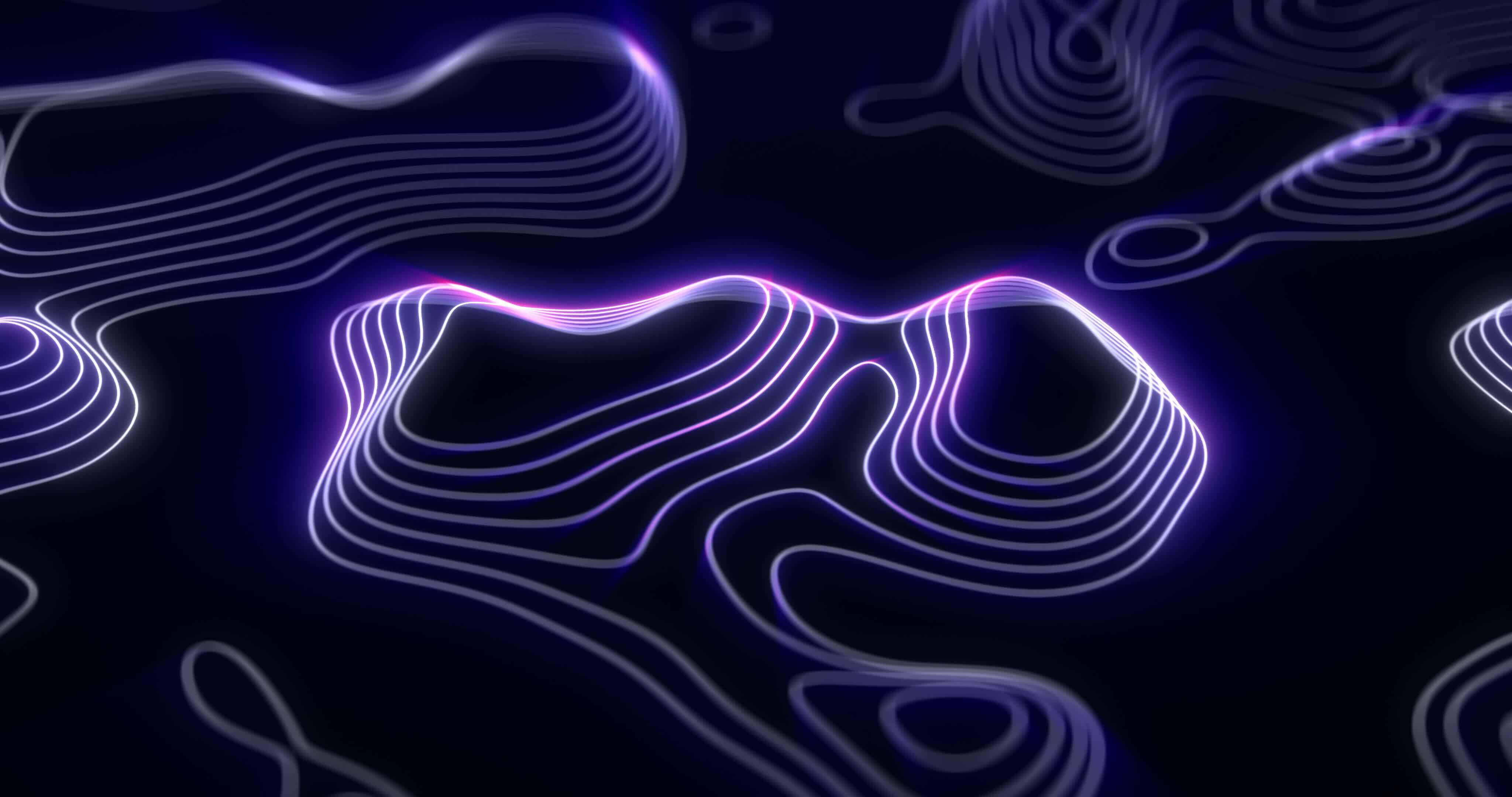 Animated outline topographic contour map. abstract cartography ...