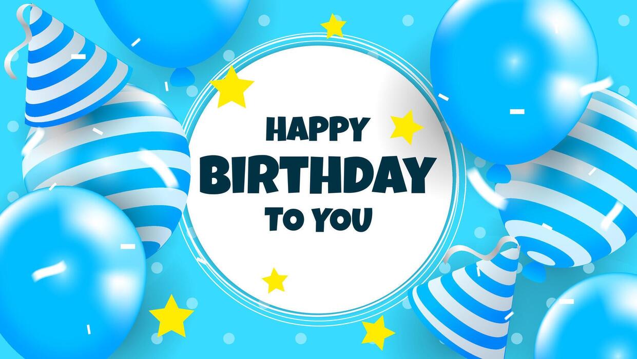 Happy Birthday Blue Background Vector Art, Icons, and Graphics for Free Download